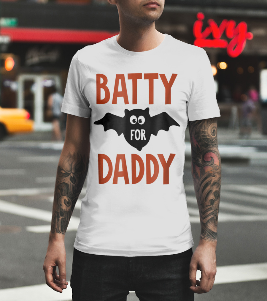 Batty For Daddy Halloween Kids Dad59 T-Shirt