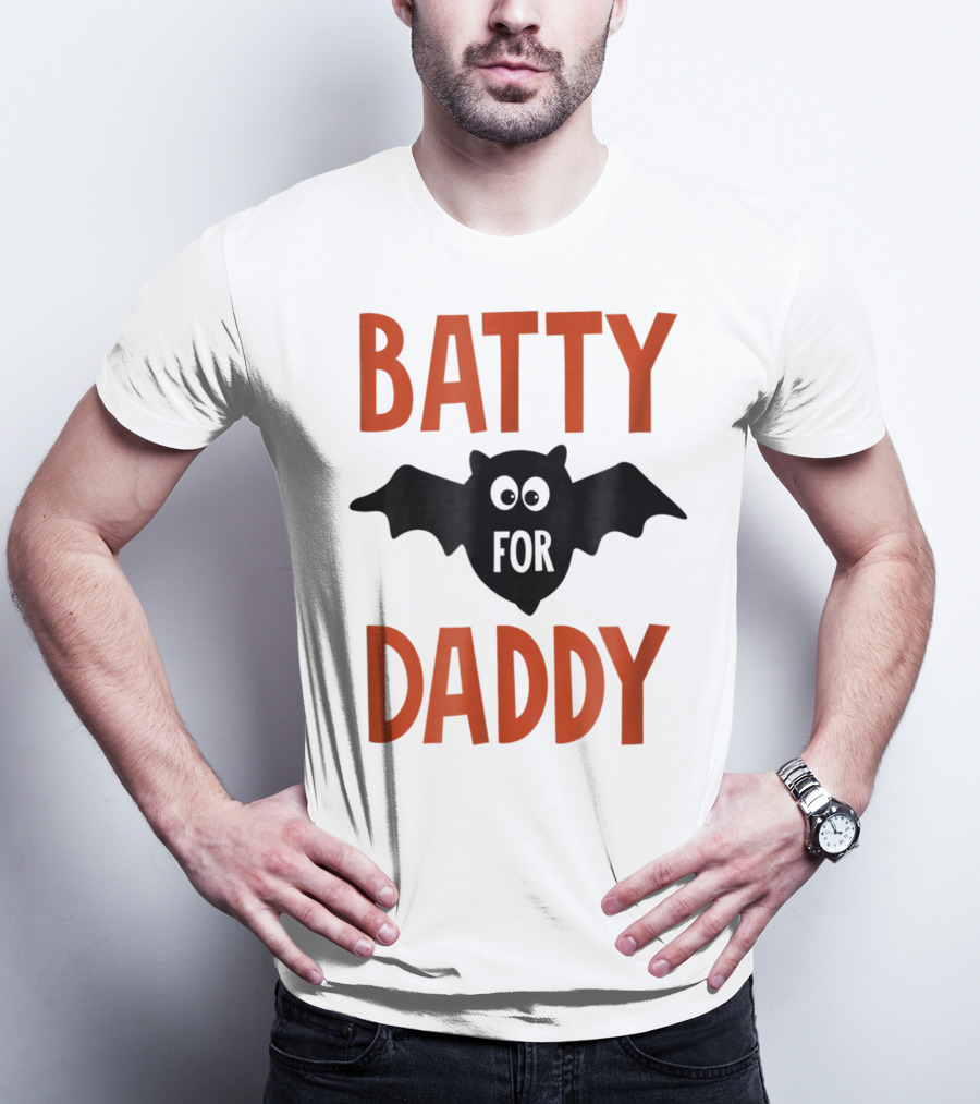 Batty For Daddy Halloween Kids Dad59 T-Shirt