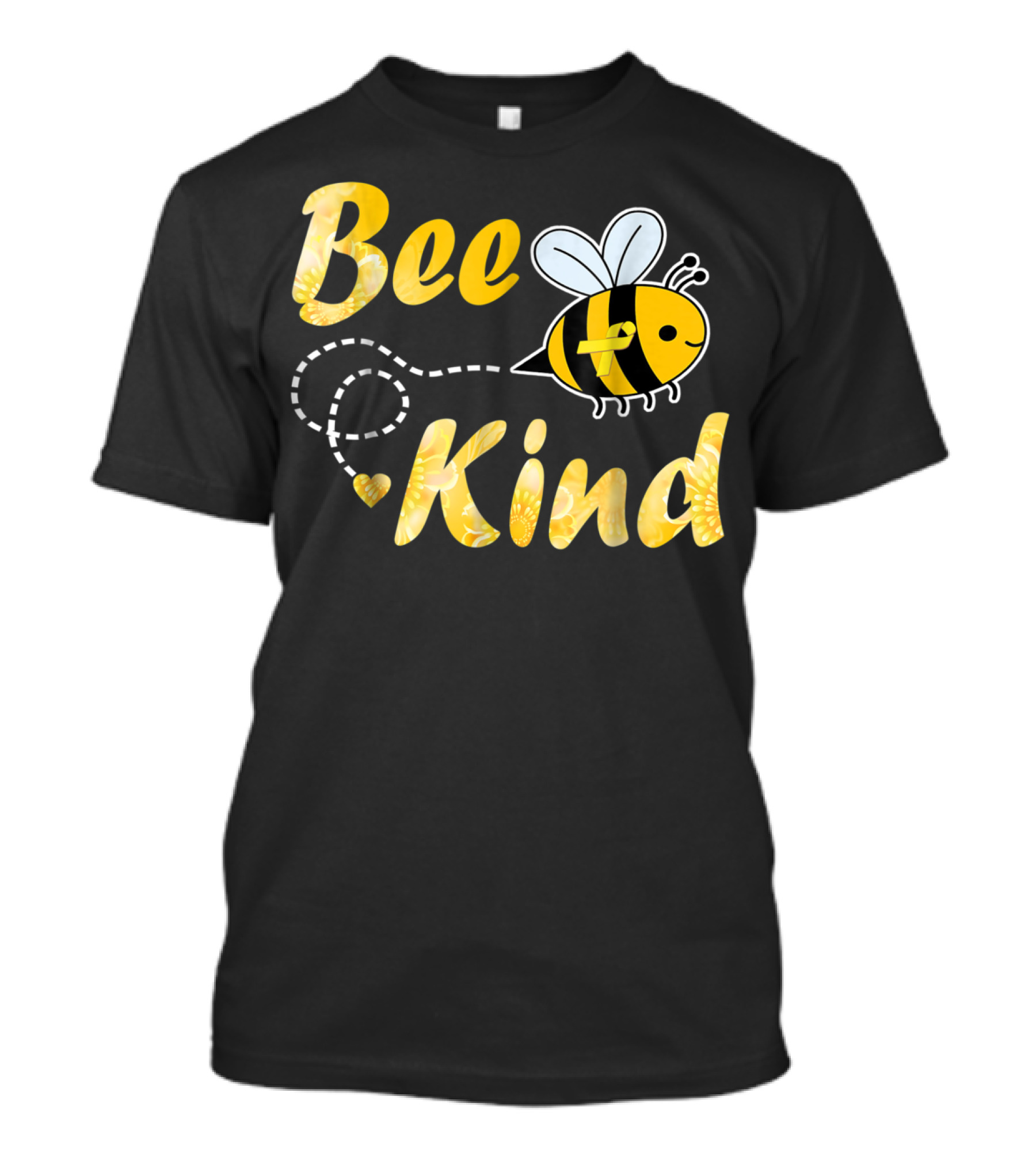 Bee Kind Childhood Cancer Gold Ribbon Warrior64 T-Shirt
