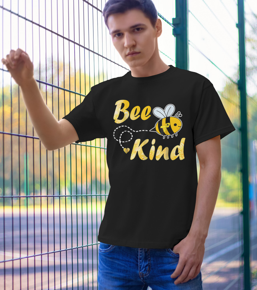 Bee Kind Childhood Cancer Gold Ribbon Warrior64 T-Shirt