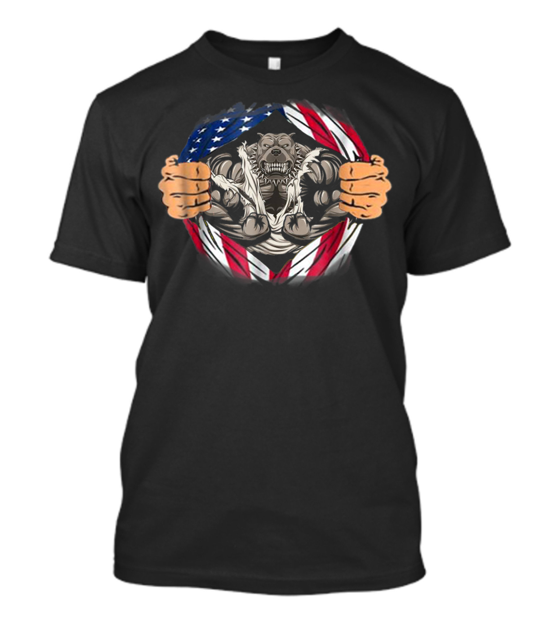 American Pitbull Strength Within US Flag S84 T-Shirt