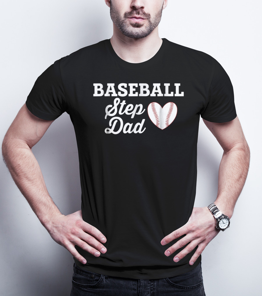 Baseball Step Dad Heart Love Sports T-Shirt