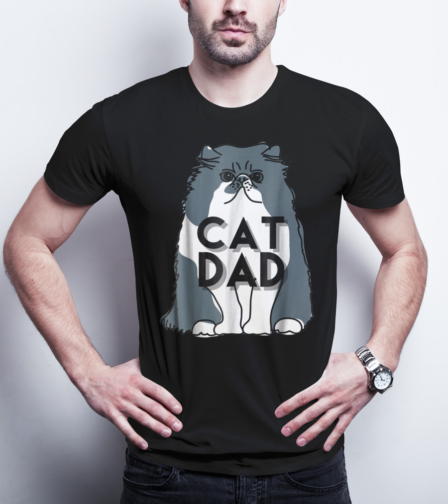 Cat Dad Funny Men Kitty Best T-Shirt