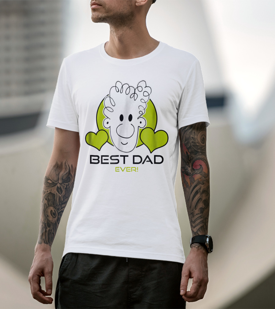 Best Dad Ever Cartoon Heart T-Shirt