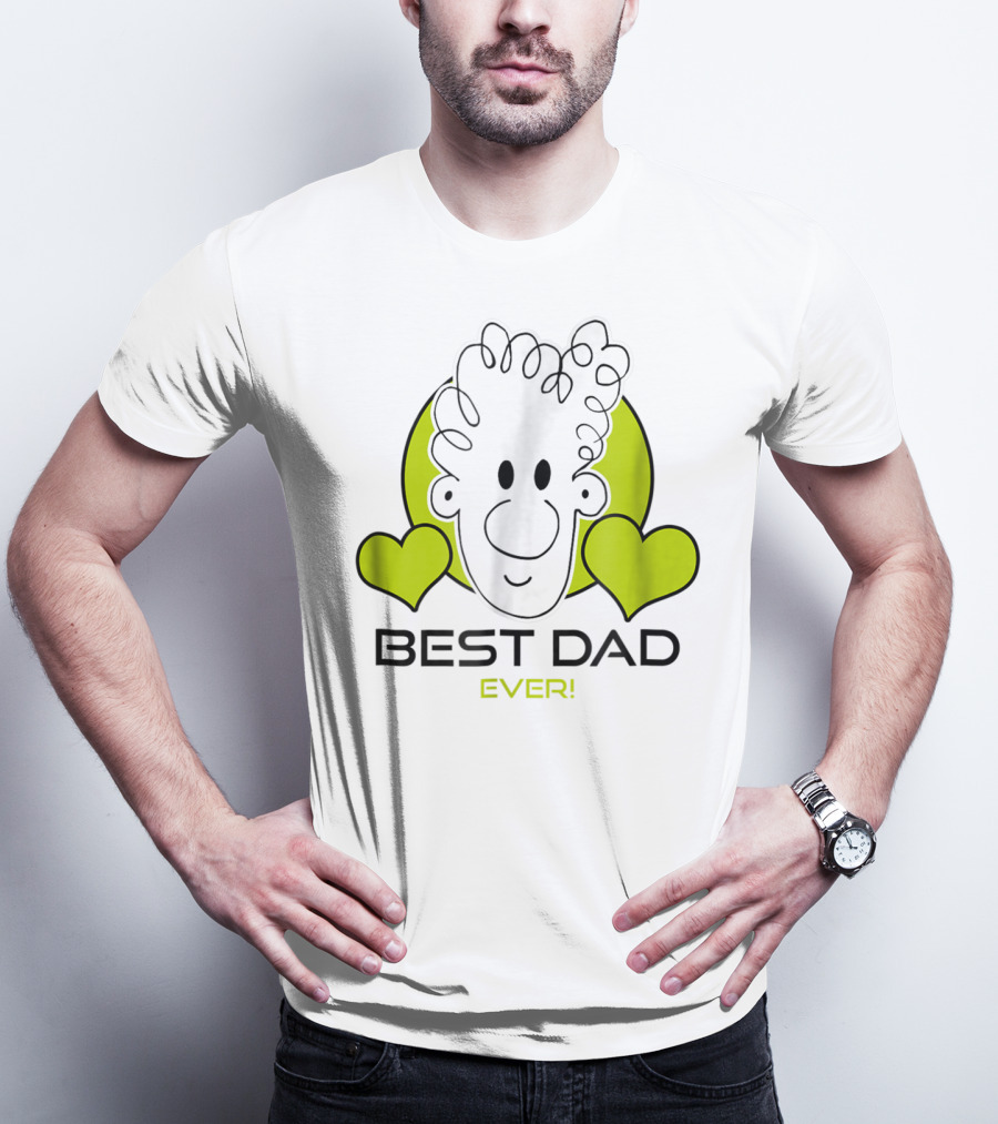 Best Dad Ever Cartoon Heart T-Shirt