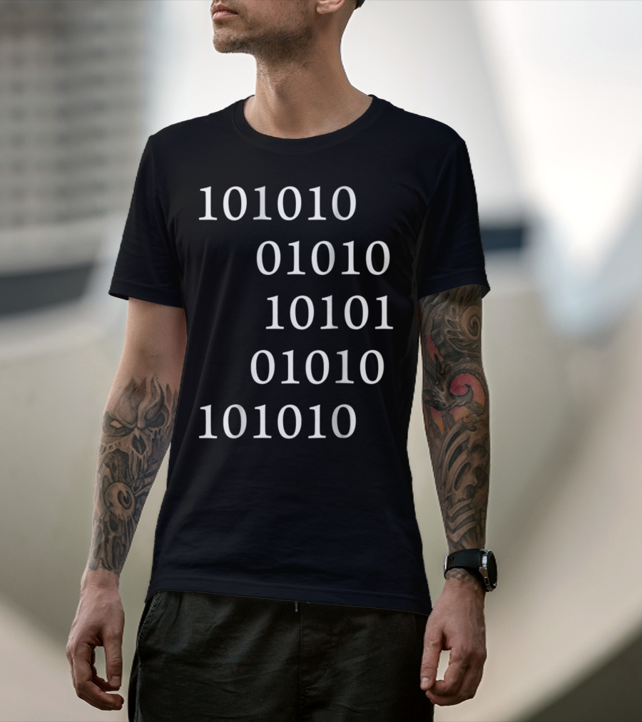 Binary Code Pattern For Geek Dad T-Shirt