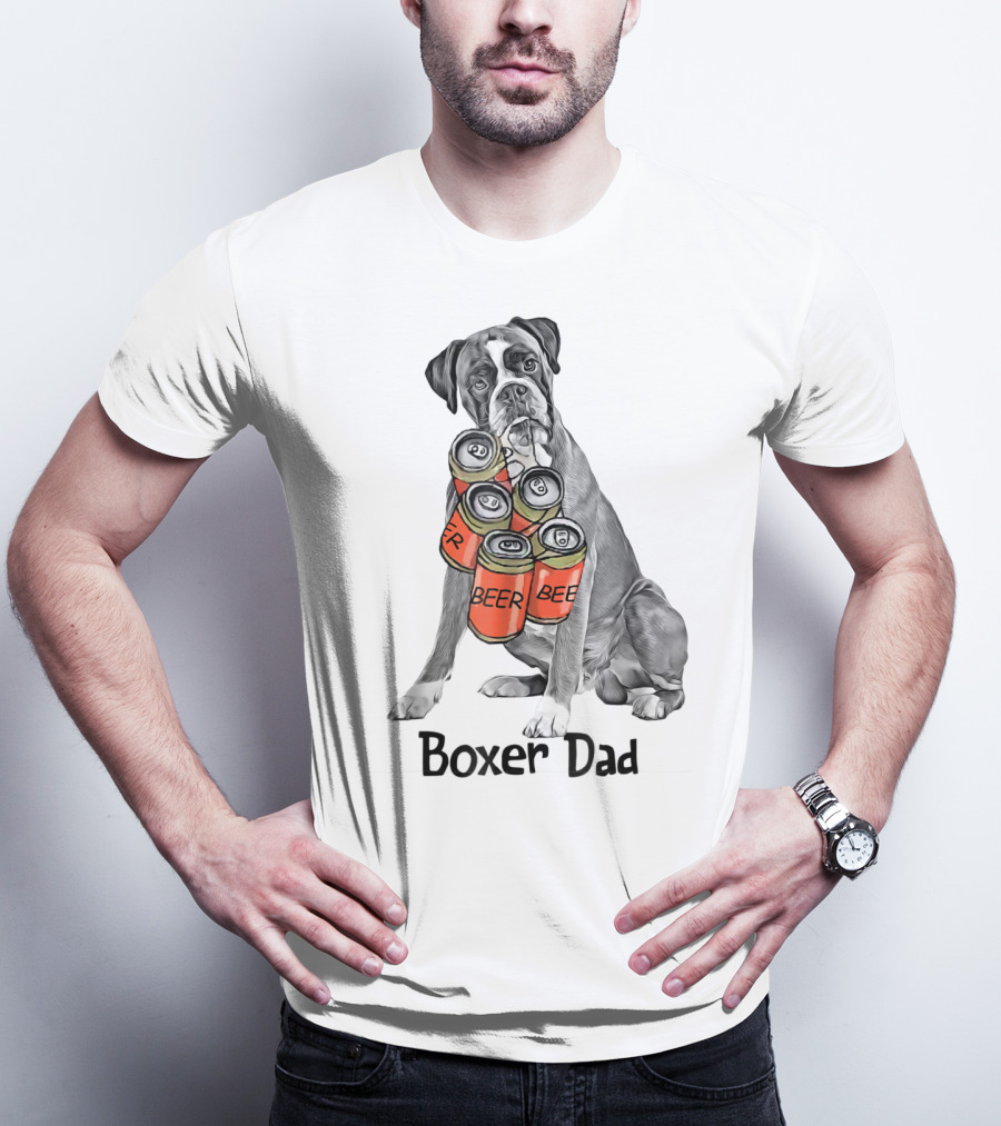 Boxer Dad Beer Can Fetcher T-Shirt
