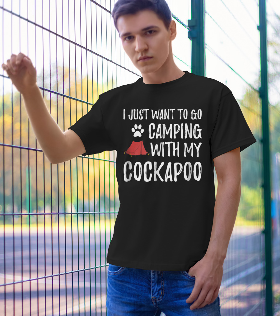 I Just Want To Go Camping With My Cockapoo Paw Tent T-Shirt