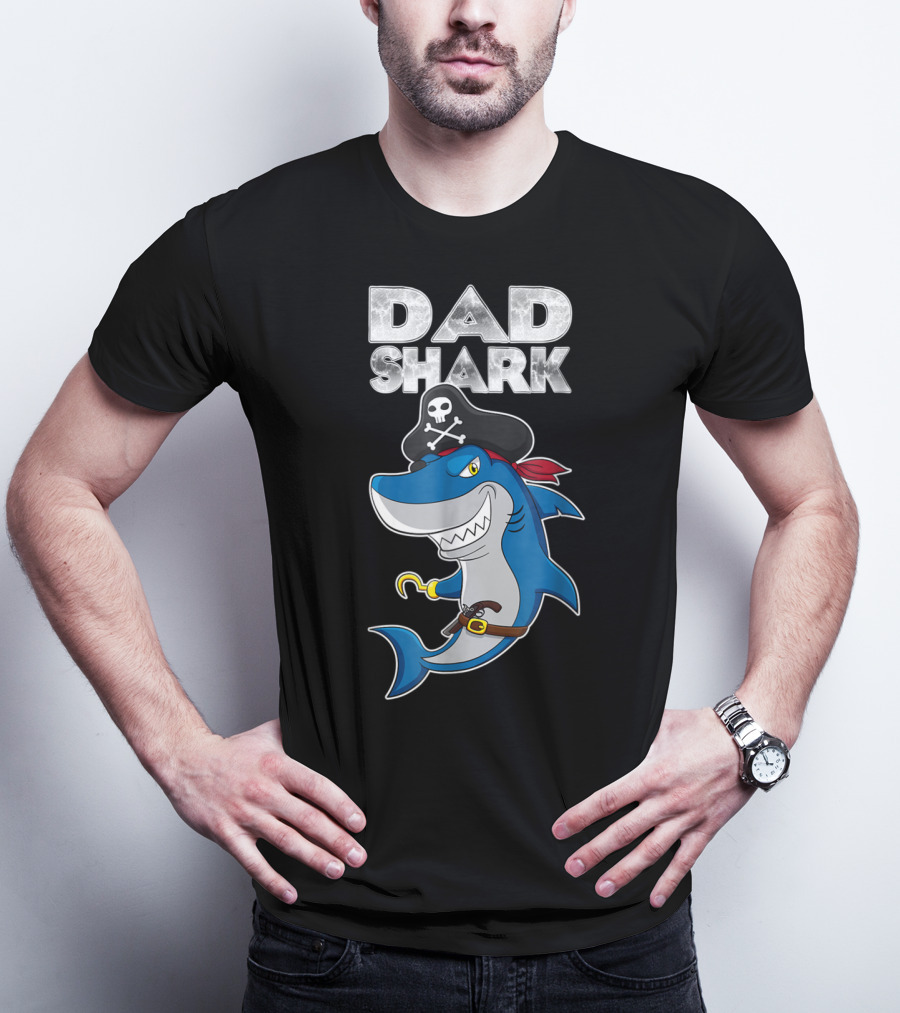 Dad Shark Pirate Halloween Matching Family85 T-Shirt