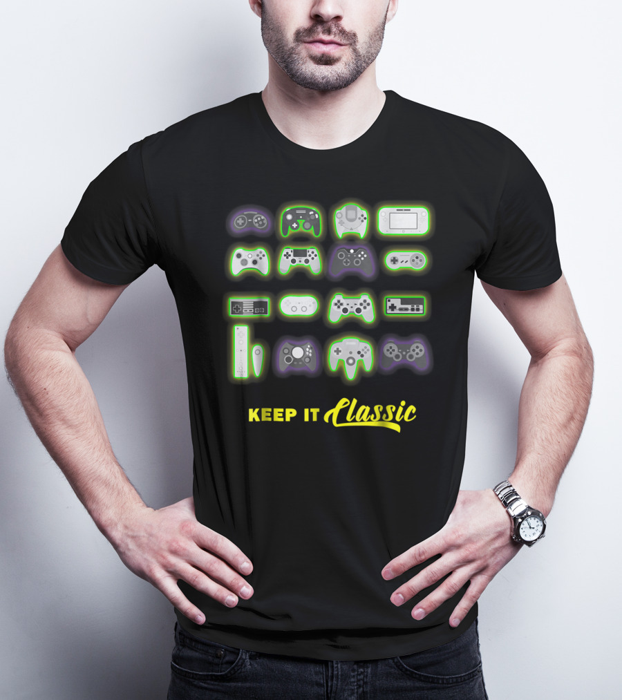 Keep It Classic Video Game Controllers For Old School Dad86 T-Shirt