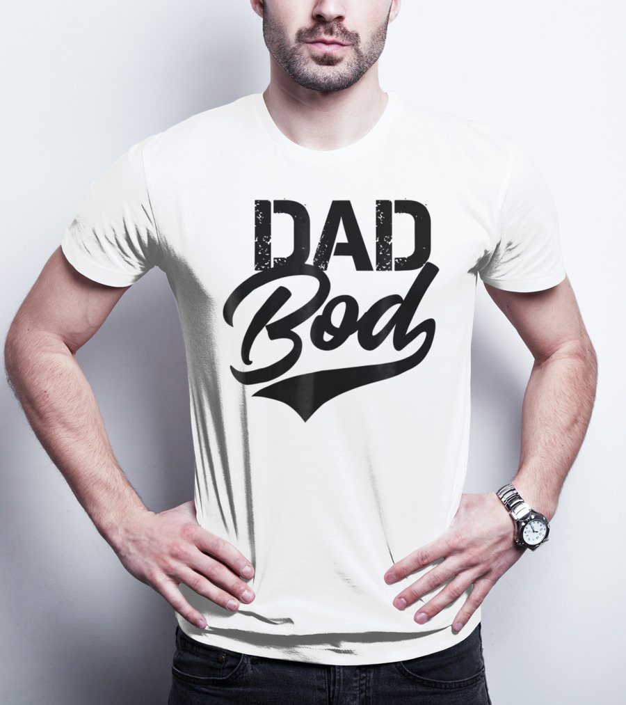 Dad Bod Classic Retro Swoosh Font T-Shirt