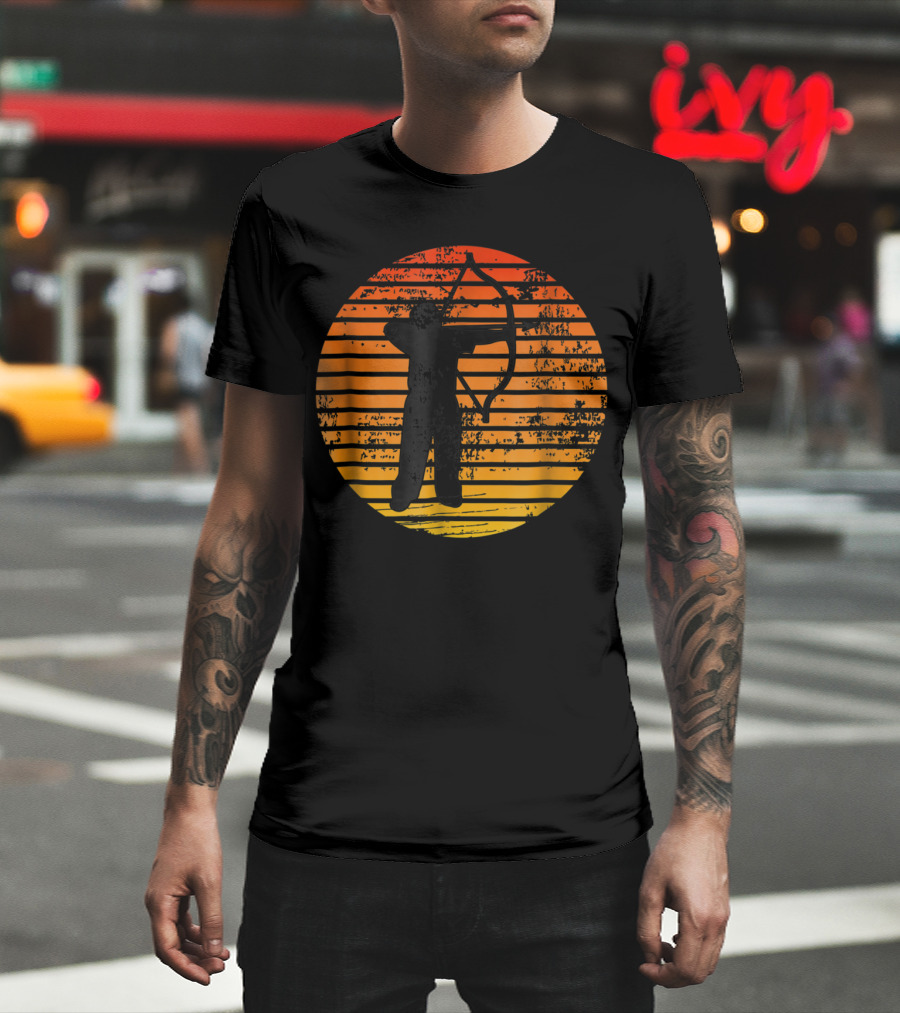 Bowman With Bow And Arrow In Sunset T-Shirt