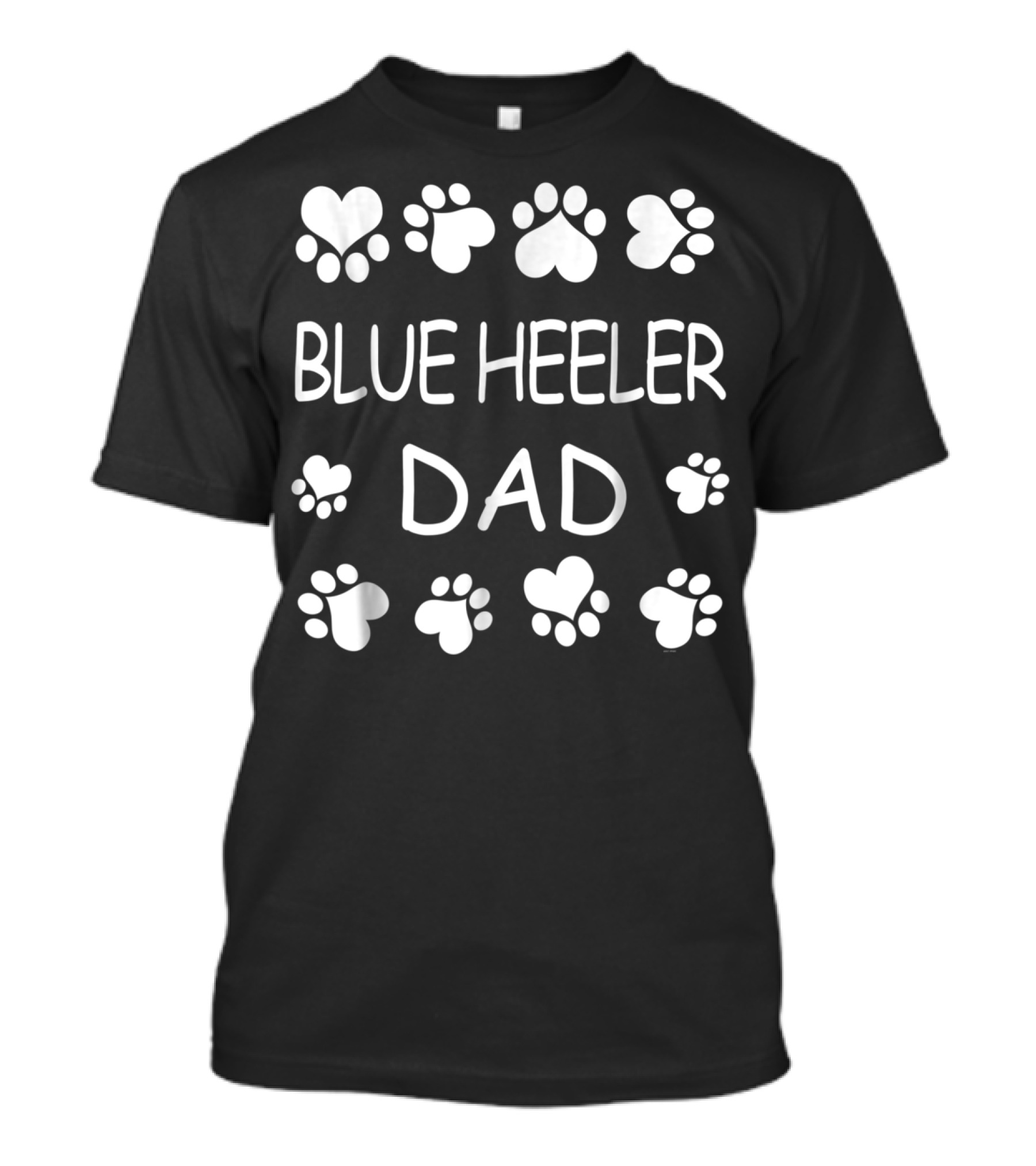 Blue Heeler Dad Pawprints Christmas Birthday T-Shirt