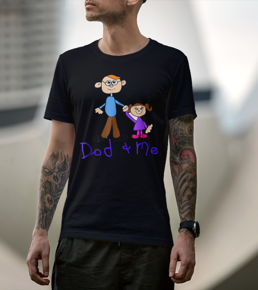 Dad And Me Father Daughter Cartoon Style Happy T-Shirt