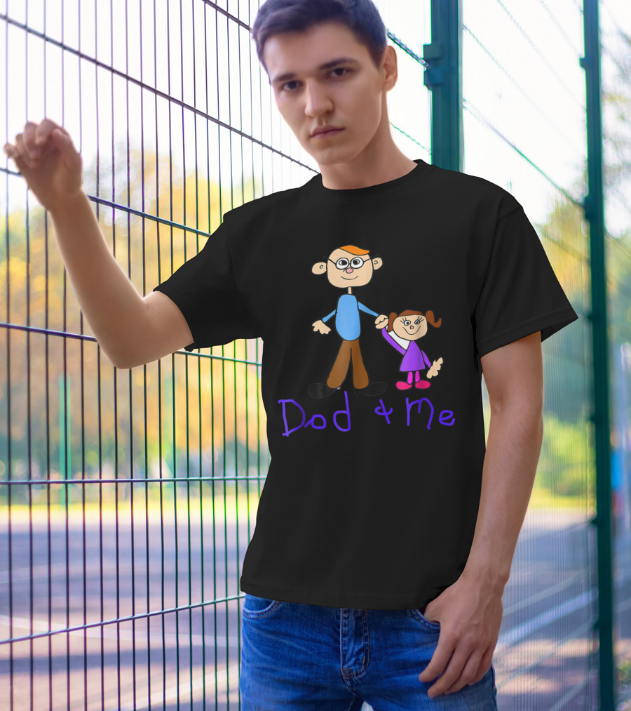 Dad And Me Father Daughter Cartoon Style Happy T-Shirt