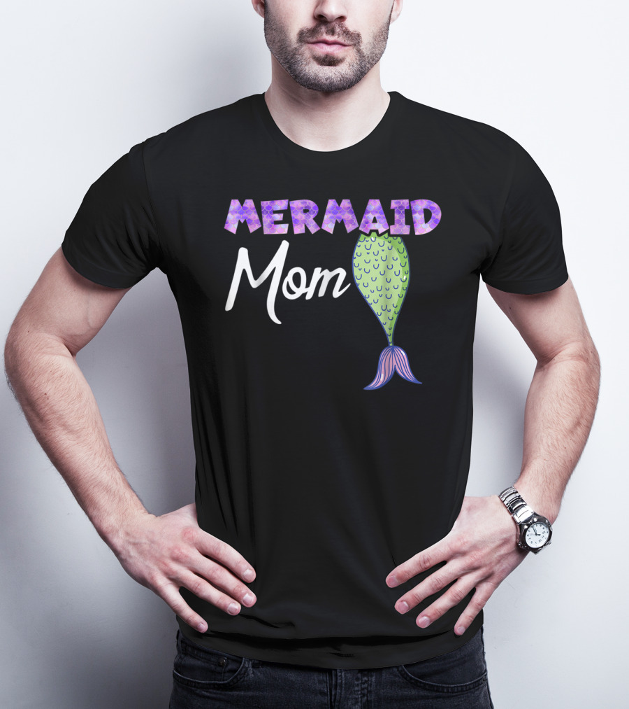 Mermaid Mom Birthday Party Mommy Wife33 T-Shirt