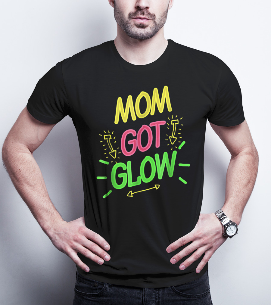 Mom Got Glow Party Birthday Neon Arrows T-Shirt