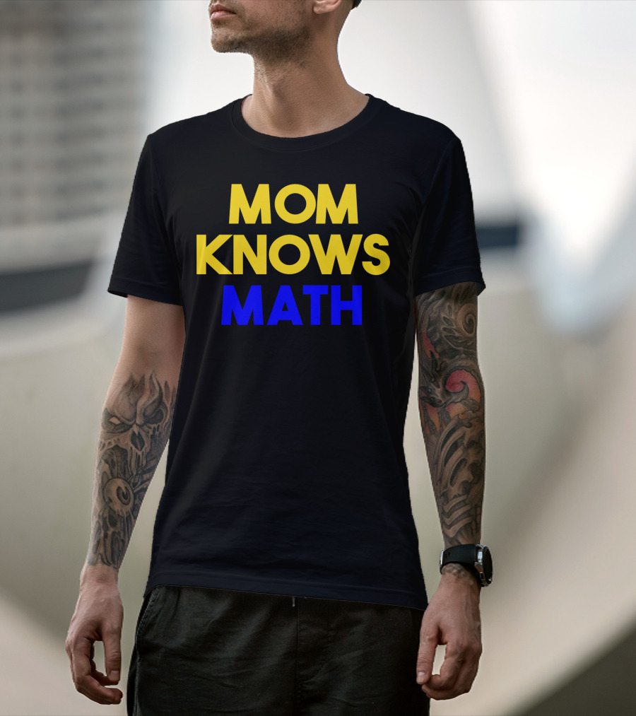MOM KNOWS MATH Bold Yellow Blue T-Shirt