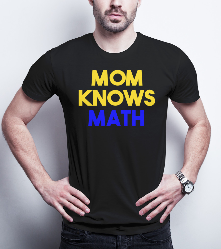 MOM KNOWS MATH Bold Yellow Blue T-Shirt