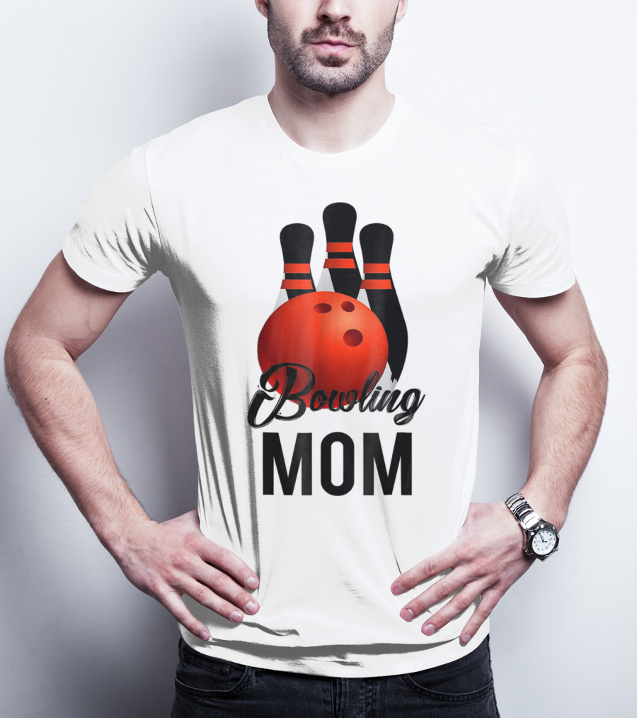Bowling Mom Mother Mummy Birthday Bowling Pins And Ball T-Shirt