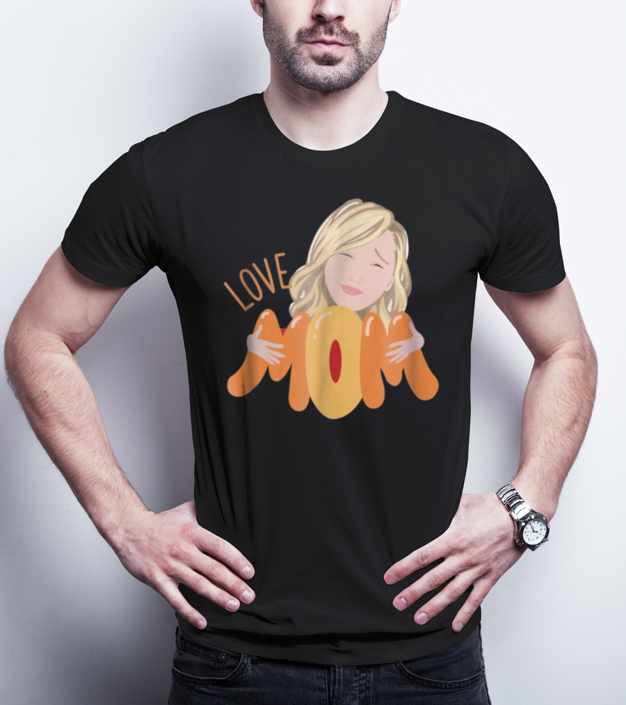 LOVE MOM Mothers Day Custom Personalized Selfie Emoji T-Shirt