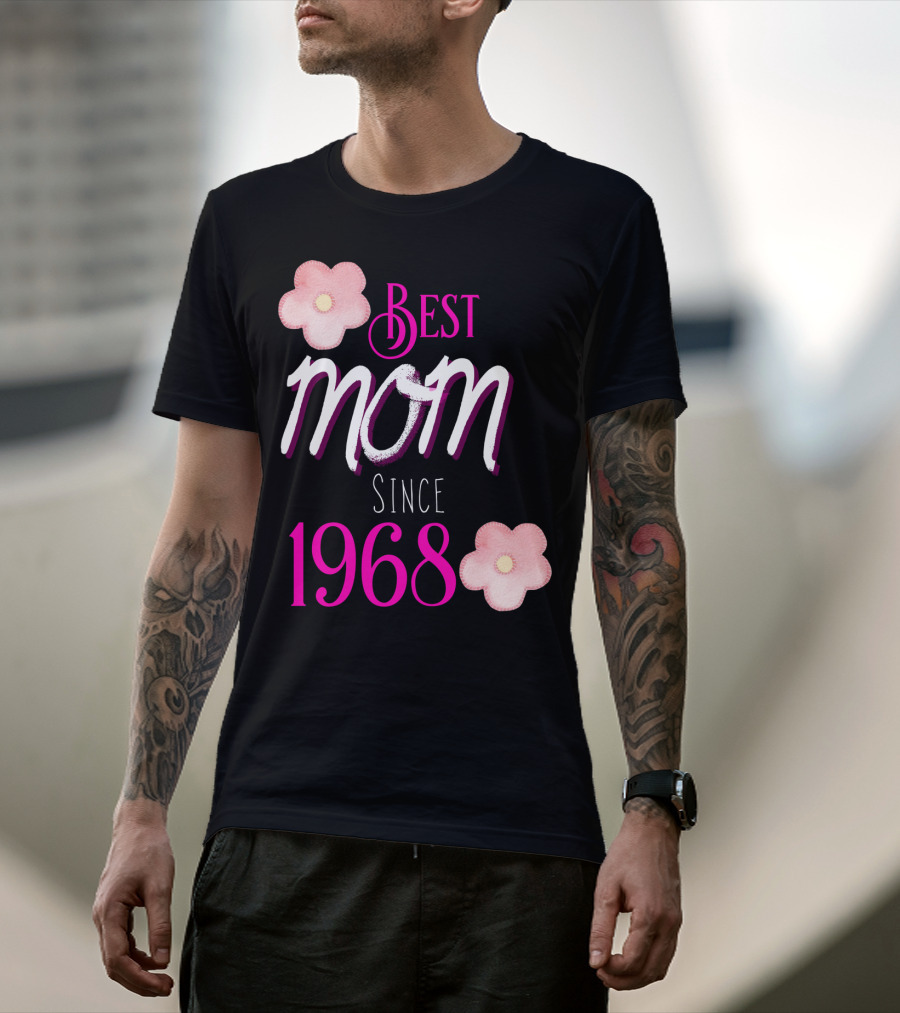 Best Mom Since 1968 Momiversary Flowers Mother's Day T-Shirt