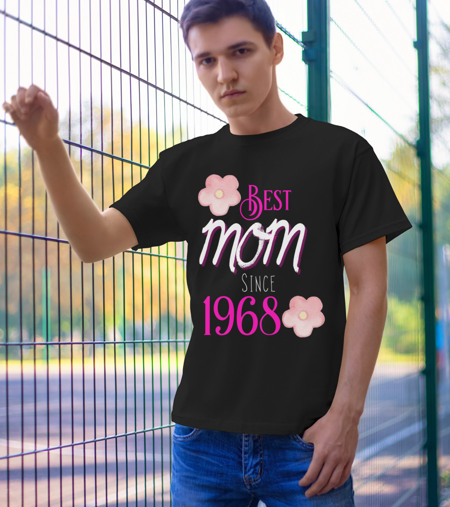 Best Mom Since 1968 Momiversary Flowers Mother's Day T-Shirt