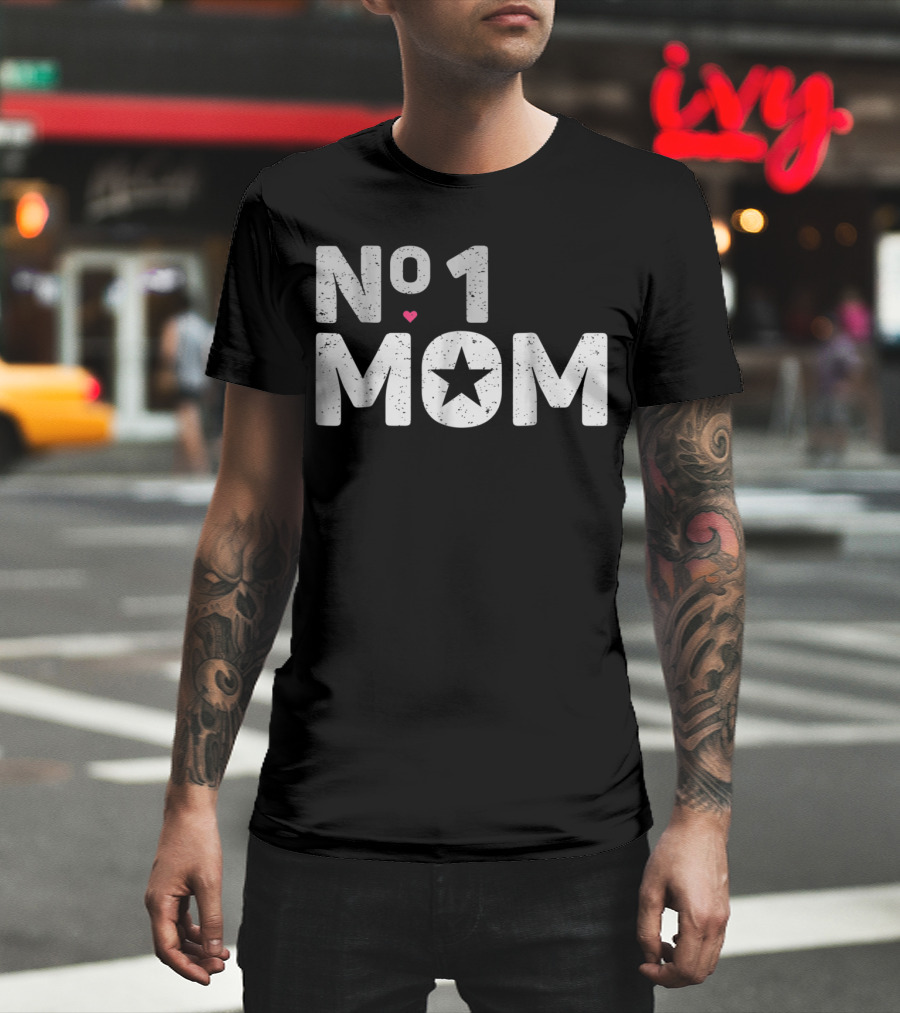 NO 1 Mom Star Heart T-Shirt
