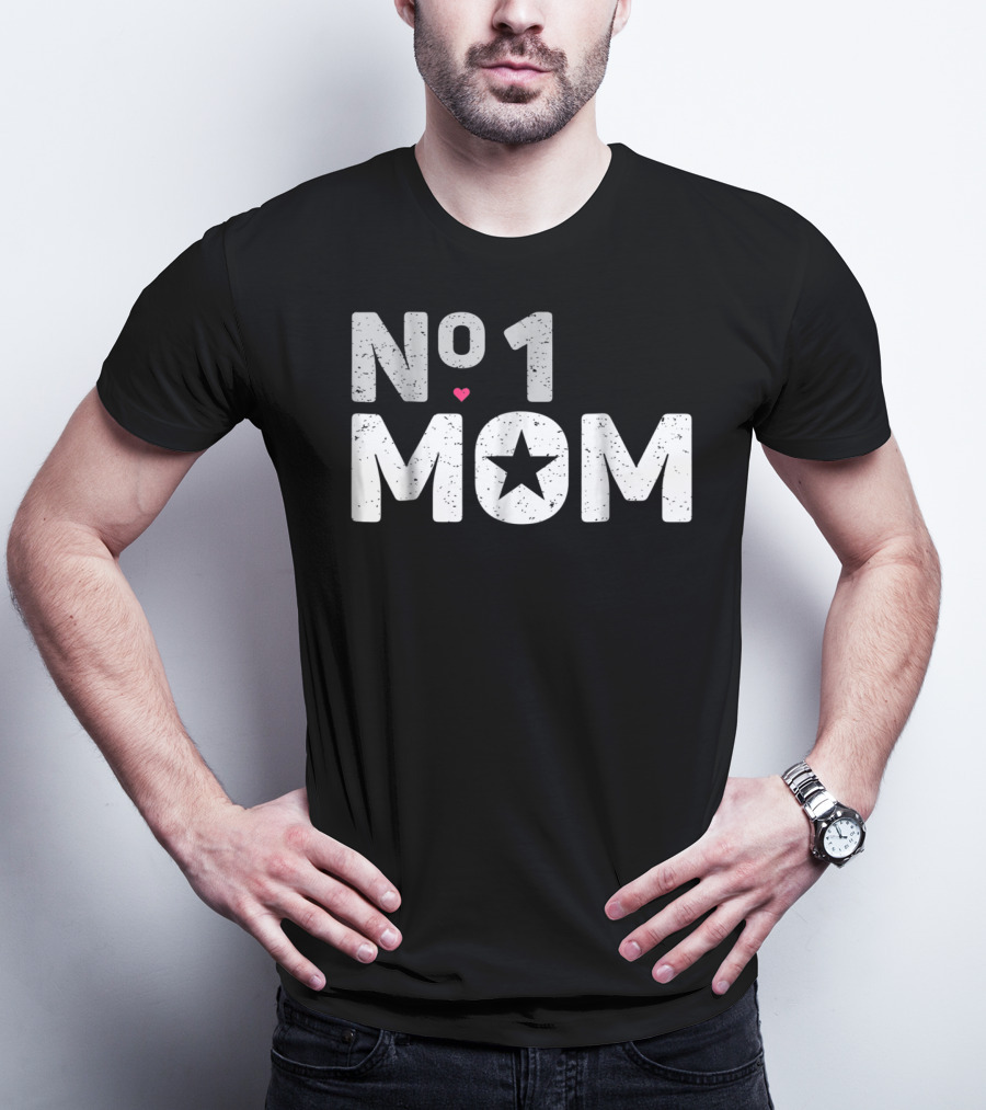 NO 1 Mom Star Heart T-Shirt