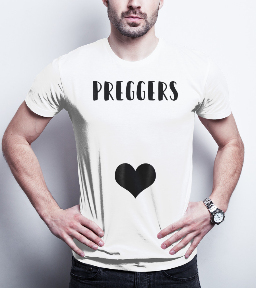 Preggers Announce Baby Prego Mom Heart Idea46 T-Shirt