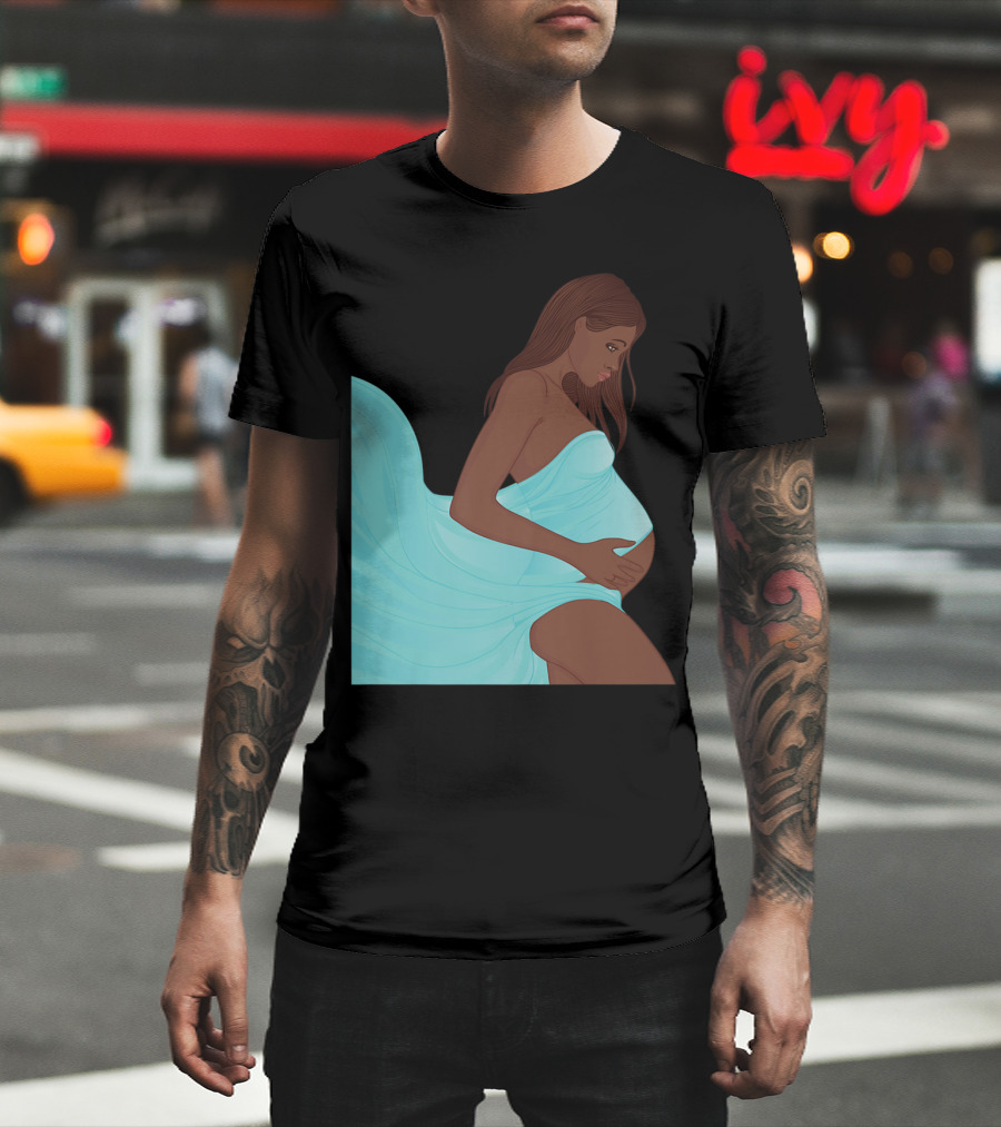 Pregnancy Black Girl Magic African Queen Mom57 T-Shirt