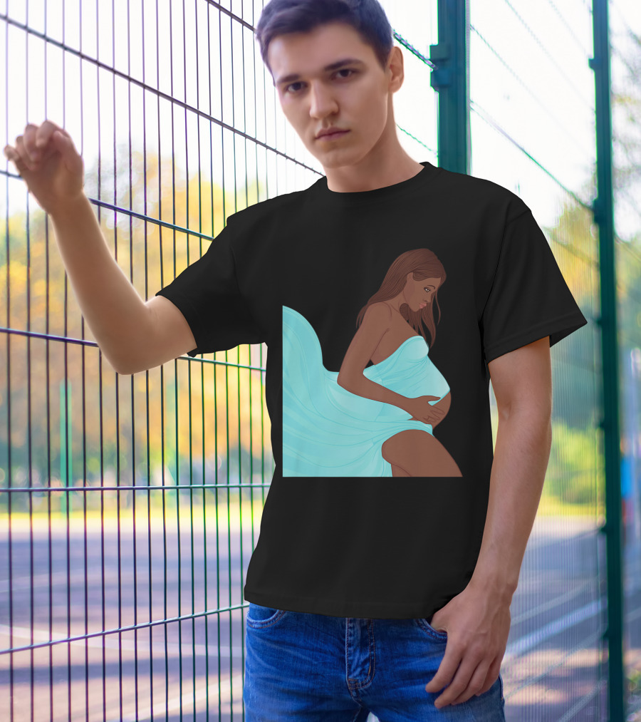 Pregnancy Black Girl Magic African Queen Mom57 T-Shirt