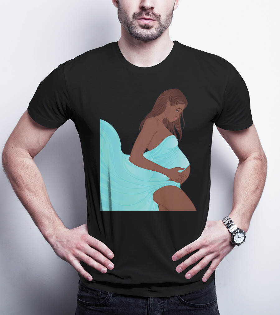 Pregnancy Black Girl Magic African Queen Mom57 T-Shirt