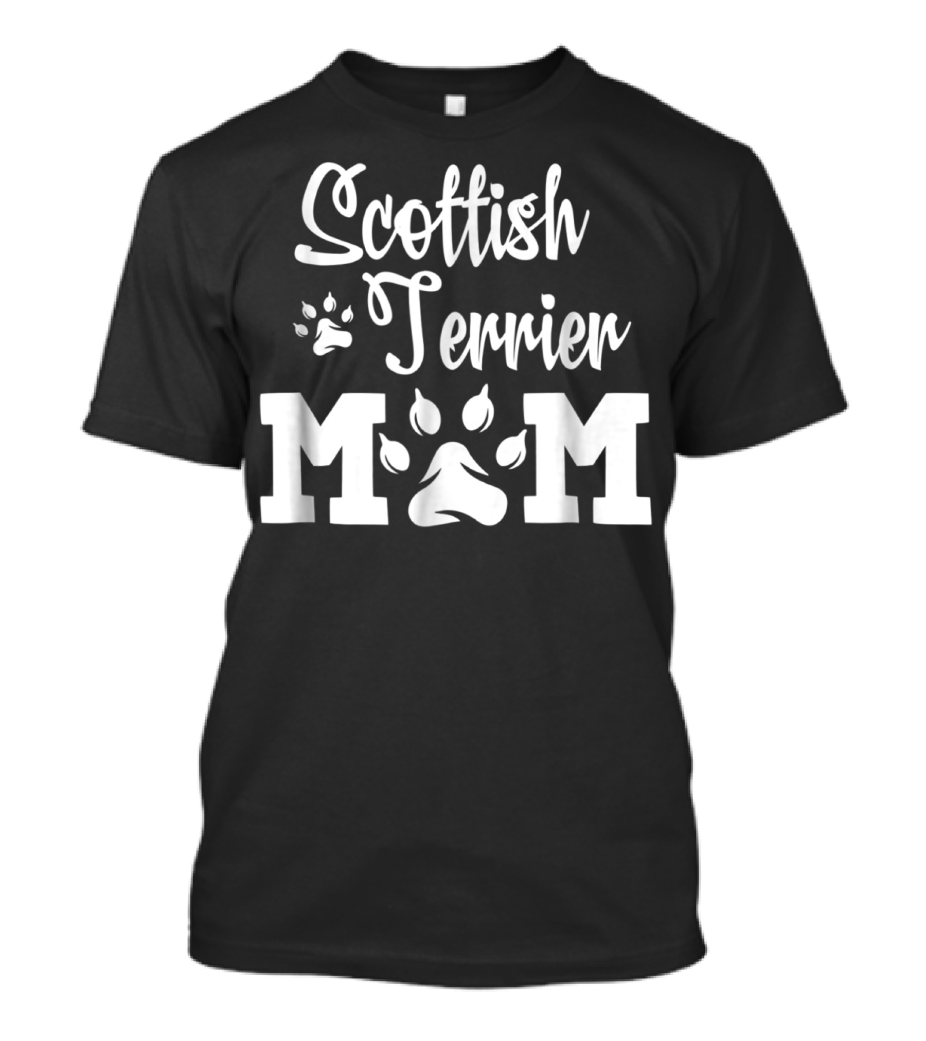 Scottish Terrier Mom Paw Print T-Shirt