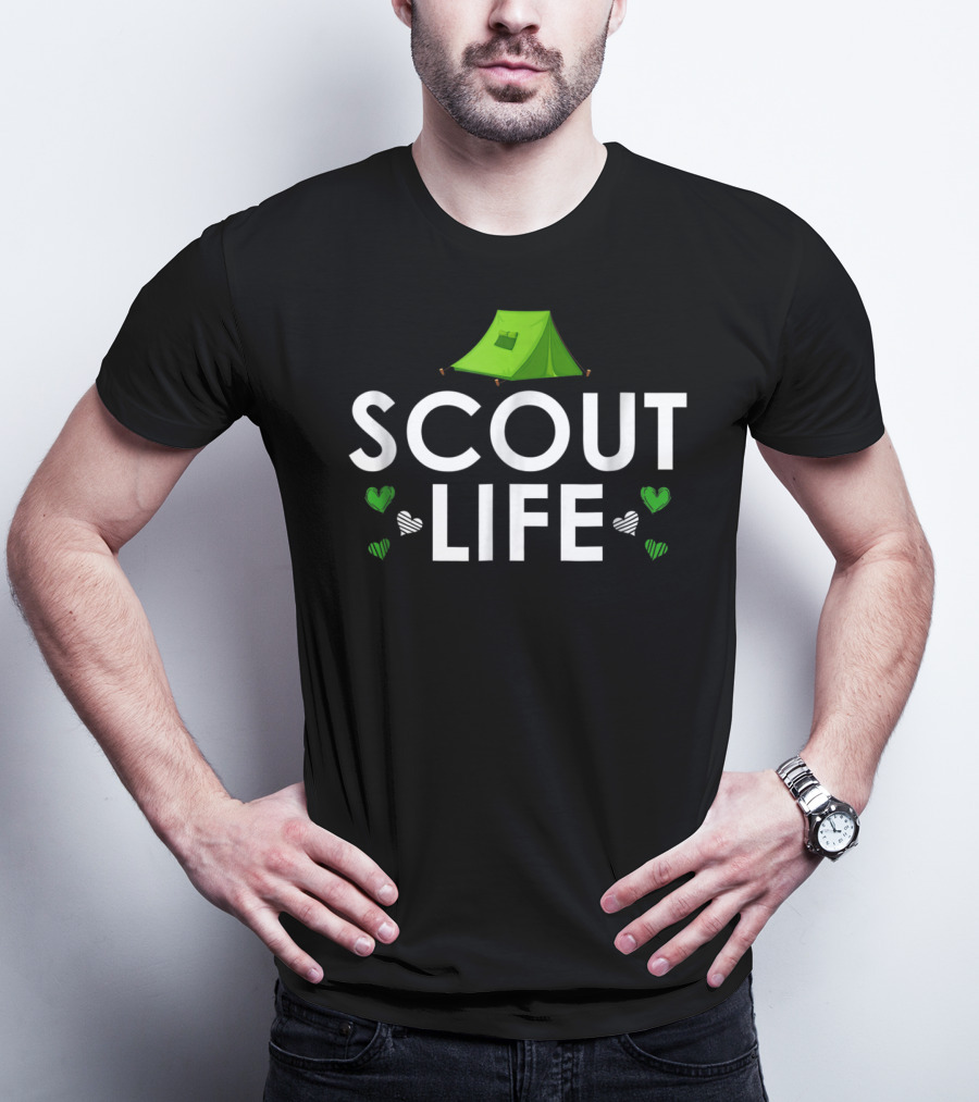 Scout Life Green Tent Camping Adventure Scouting T-Shirt