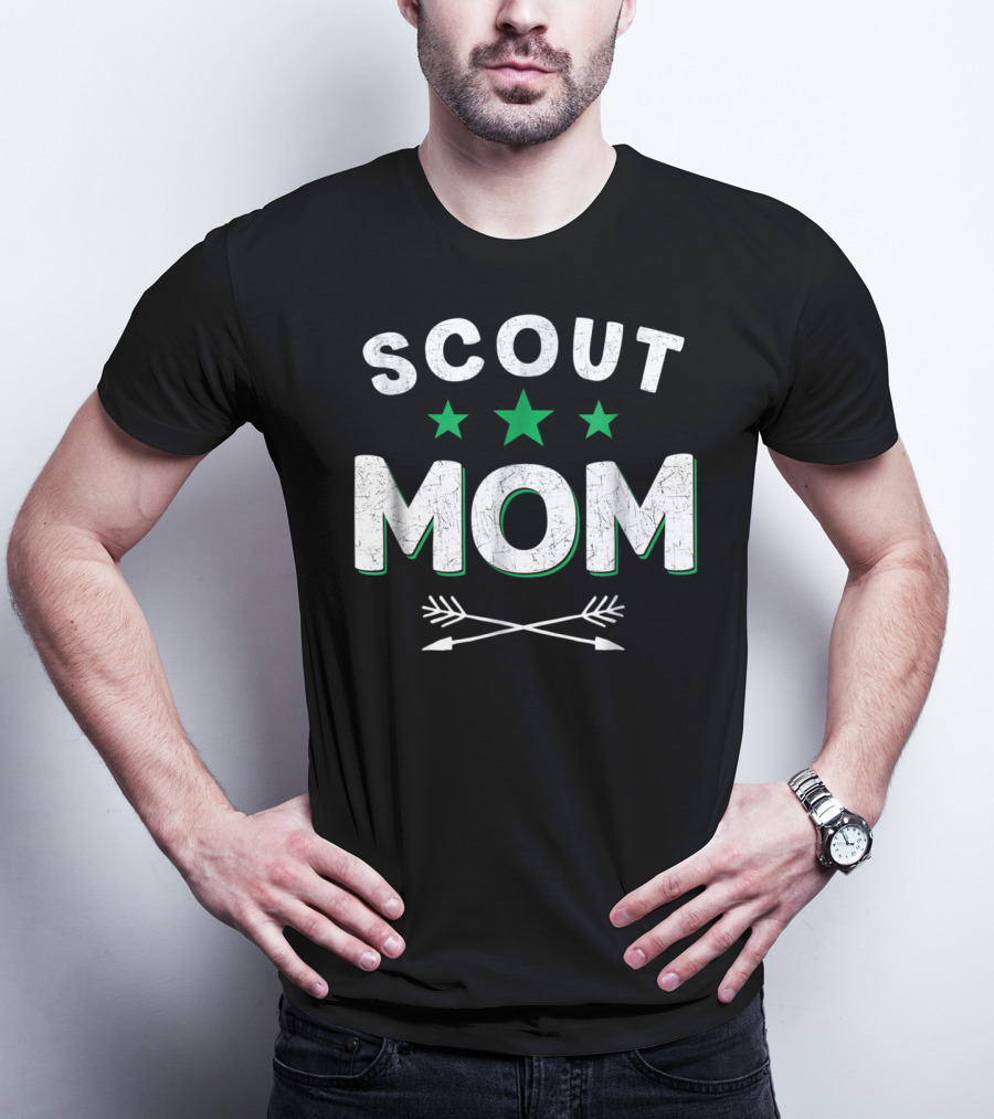 Scout Mom With Stars And Arrows Camping Scouting T-Shirt