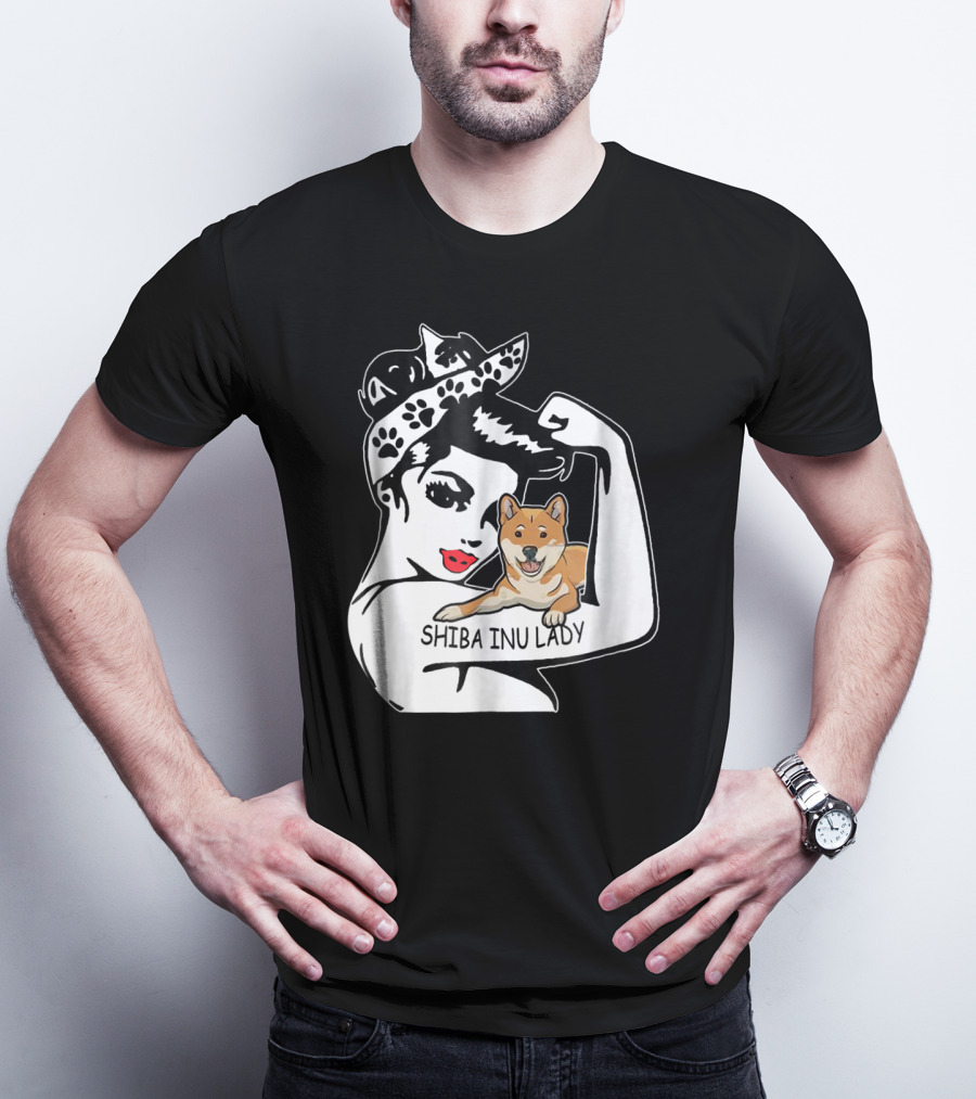 Shiba Inu Lady Strong Mom Birthday Funny T-Shirt