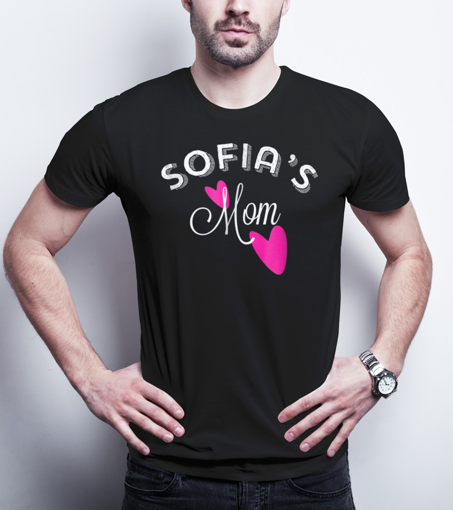 SOFIA'S Mom With Pink Hearts T-Shirt