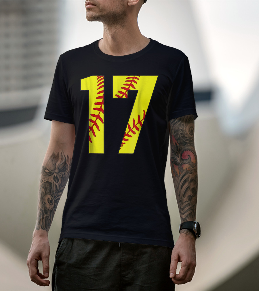 Softball Mom 17 Jersey Player Fan T-Shirt