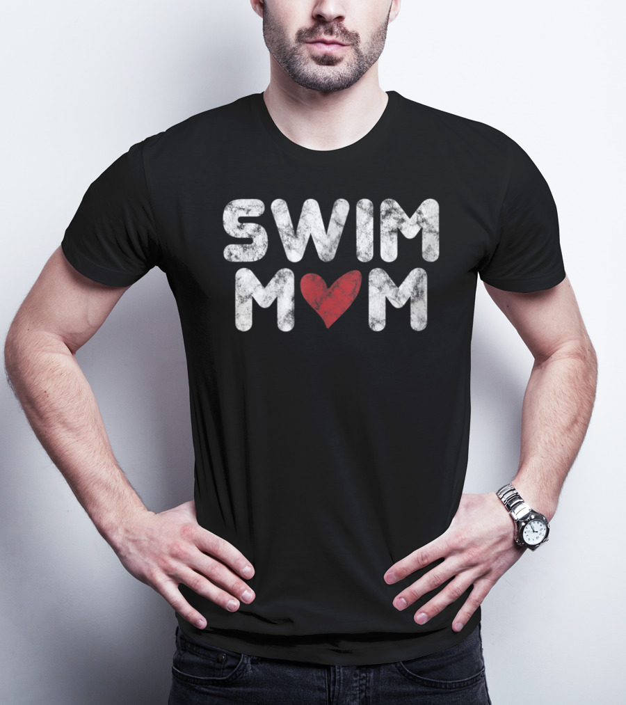 Swim Mom Heart Best Fun Unique T-Shirt