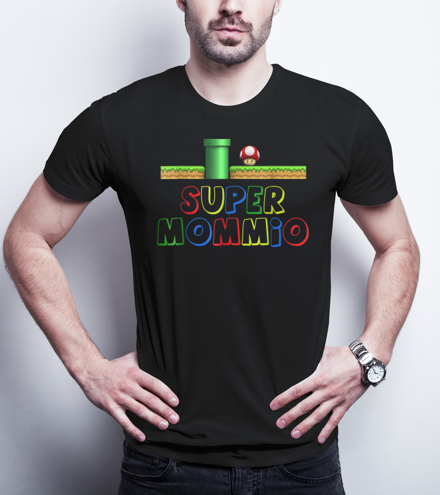 Super Mommio Gamer Mom Mario Mushroom Inspired T-Shirt