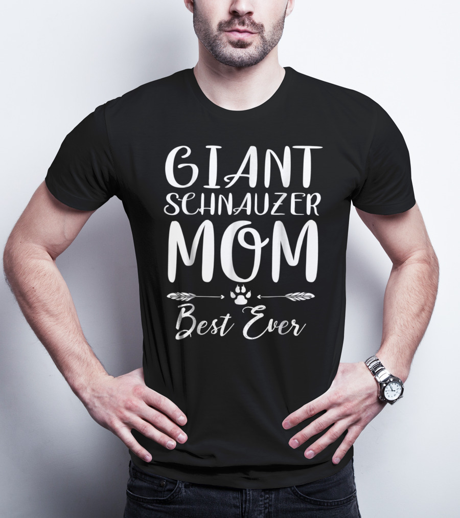 Giant Schnauzer Mom Best Ever Paw Print Dog Lovers T-Shirt