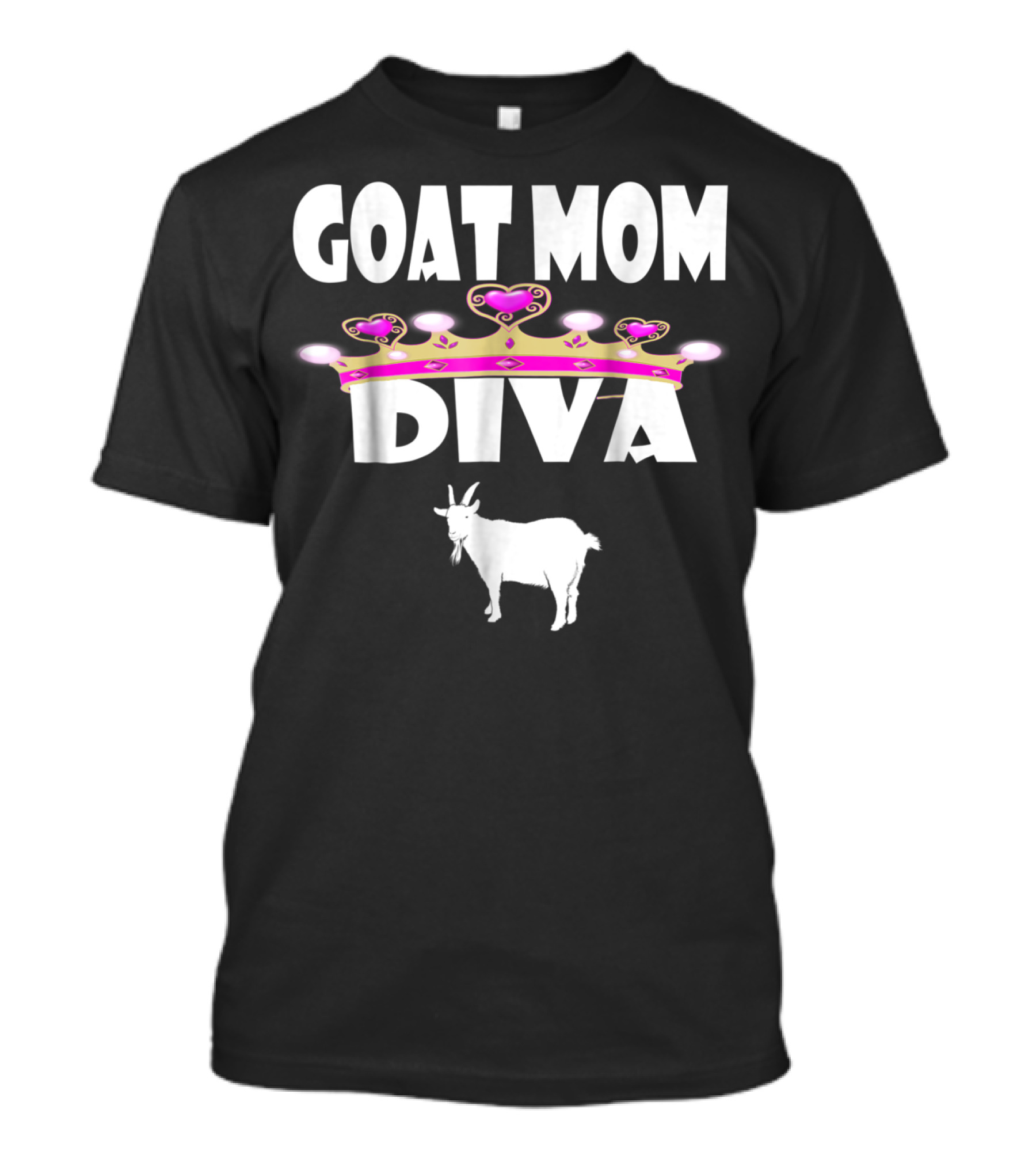 GOAT MOM DIVA Pink Crown Pet Goat Lover T-Shirt