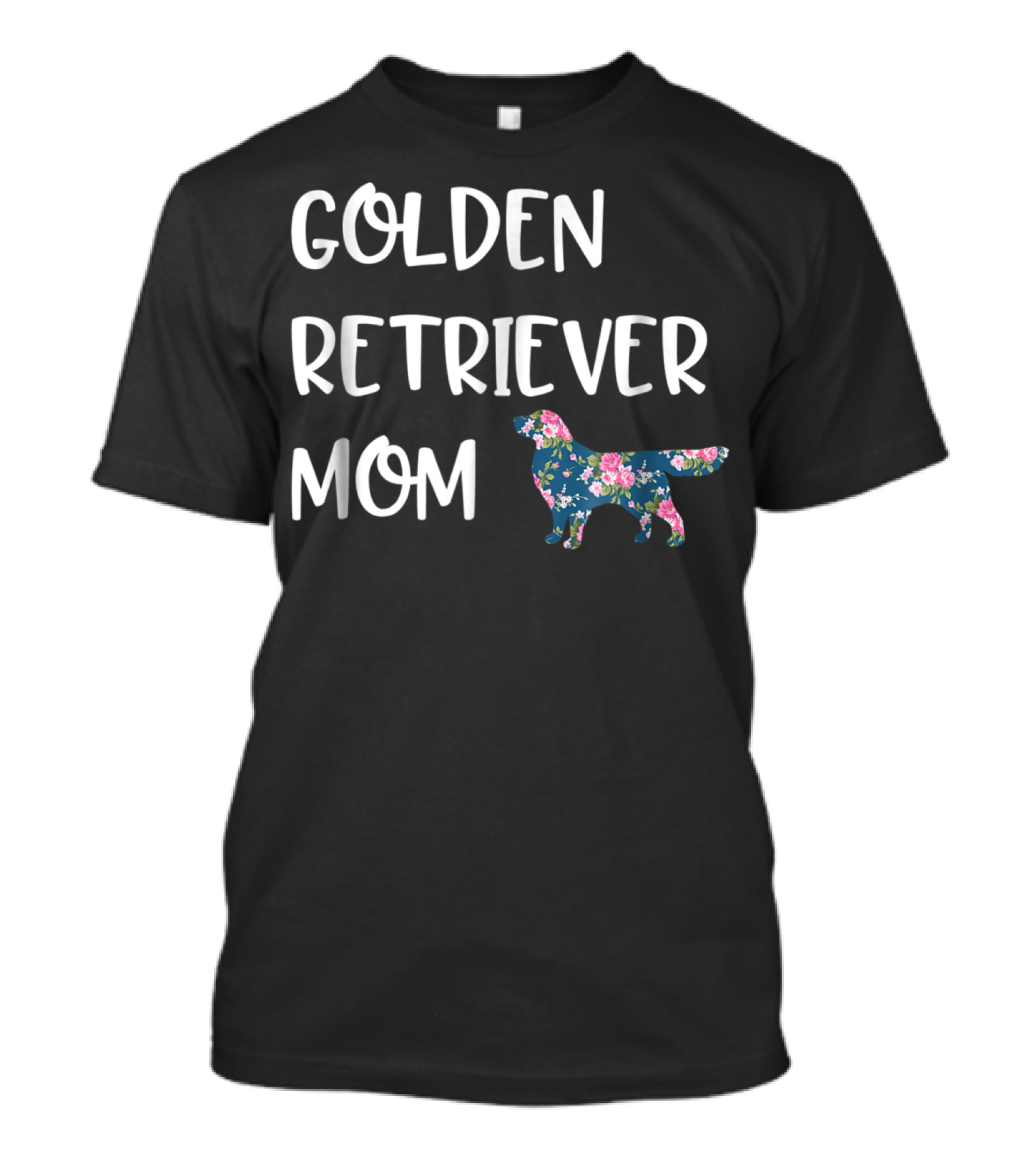 Golden Retriever Mom Floral Dog T-Shirt