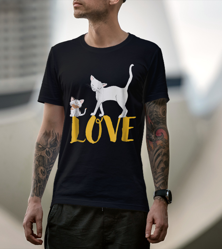 I Love Cats Vintage Love Cat Mom And Dad Cat Person 13 T-Shirt