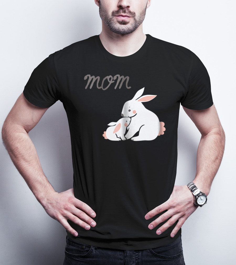 Mom Bunny And Child Hugging T-Shirt