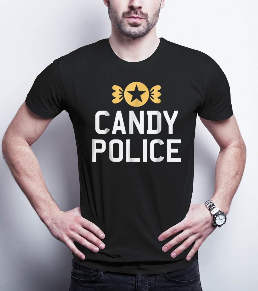 Candy Police Star Badge Halloween Funny T-Shirt
