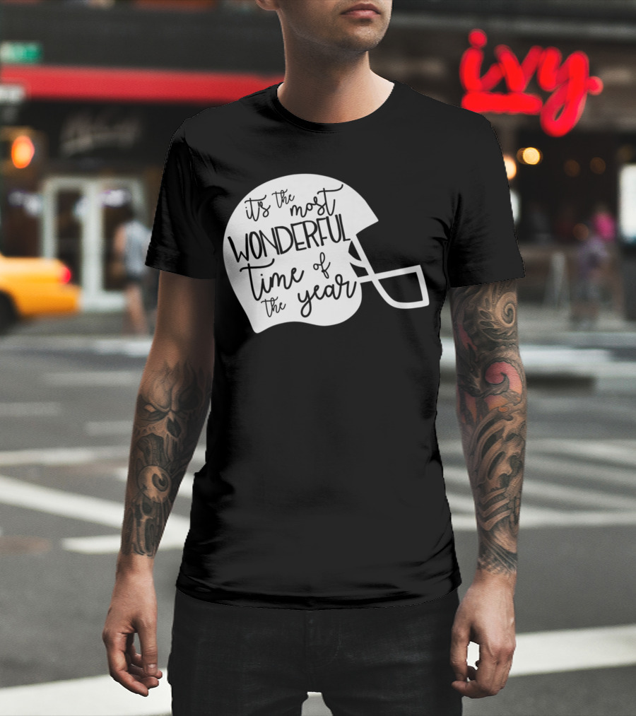 It's The Most Wonderful Time Of The Year Football Helmet Mom Mama Fan4 T-Shirt