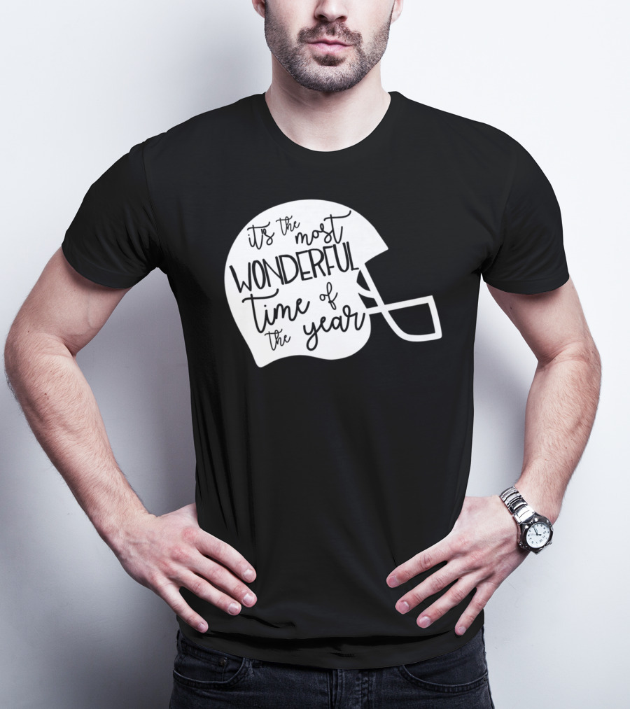 It's The Most Wonderful Time Of The Year Football Helmet Mom Mama Fan4 T-Shirt