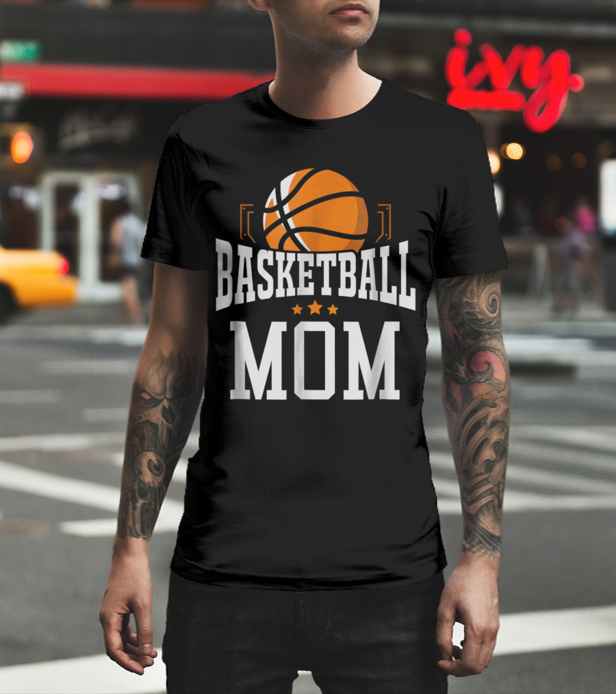 Basketball Mom Stars Hoop Sport T-Shirt